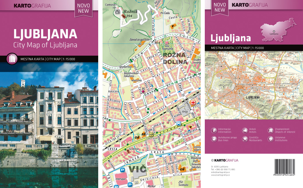 Ljubljana, mestna karta - Kartografija d.o.o.